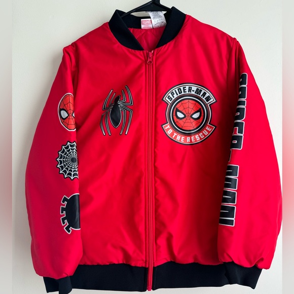 Marvel | Jackets & Coats | Marvel Spiderman Spiderman Bomber Jacket ...